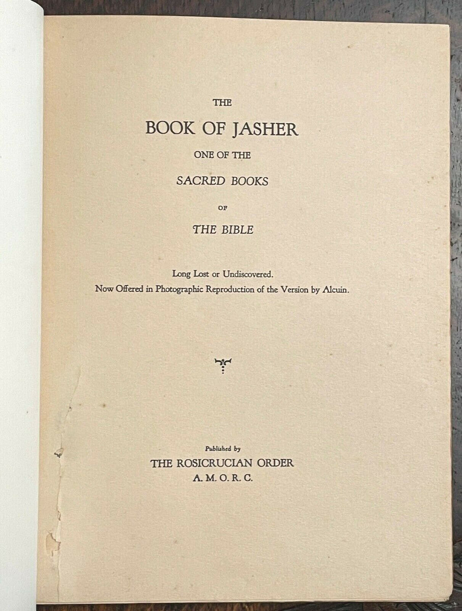1938 BOOK OF JASHER, SACRED BOOK OF THE BIBLE - ROSICRUCIAN AMORC MAGI – Black Cat Caboodle