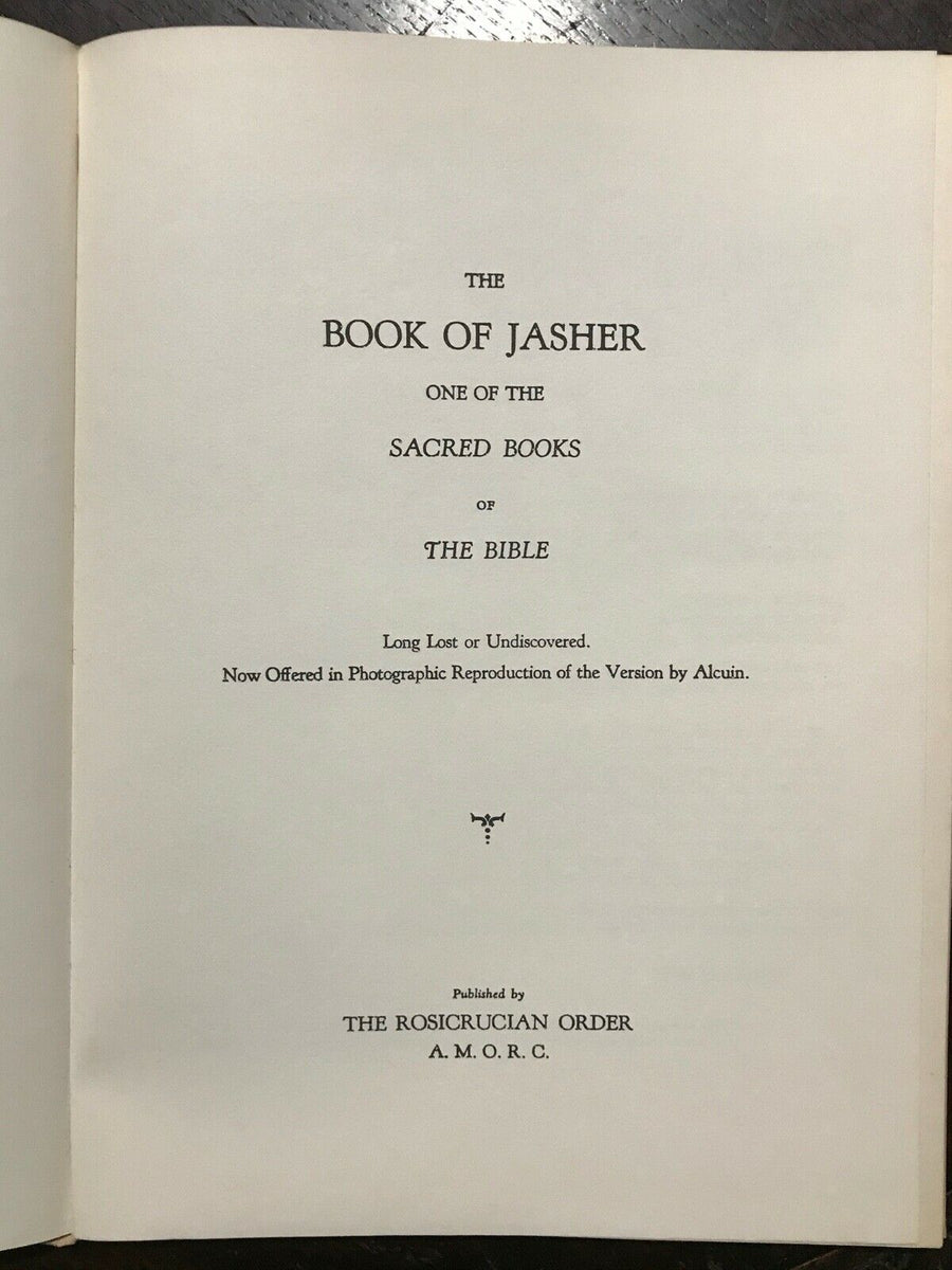 BOOK OF JASHER, SACRED BOOK OF THE BIBLE - 1965 ROSICRUCIAN AMORC MAGI – Black Cat Caboodle
