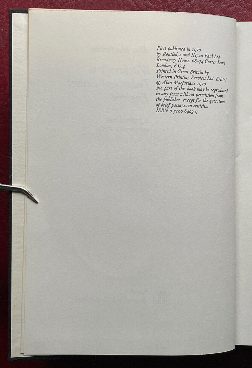 WITCHCRAFT IN TUDOR & STUART ENGLAND - 1st, 1970 WITCHES PERSECUTION 1 ...