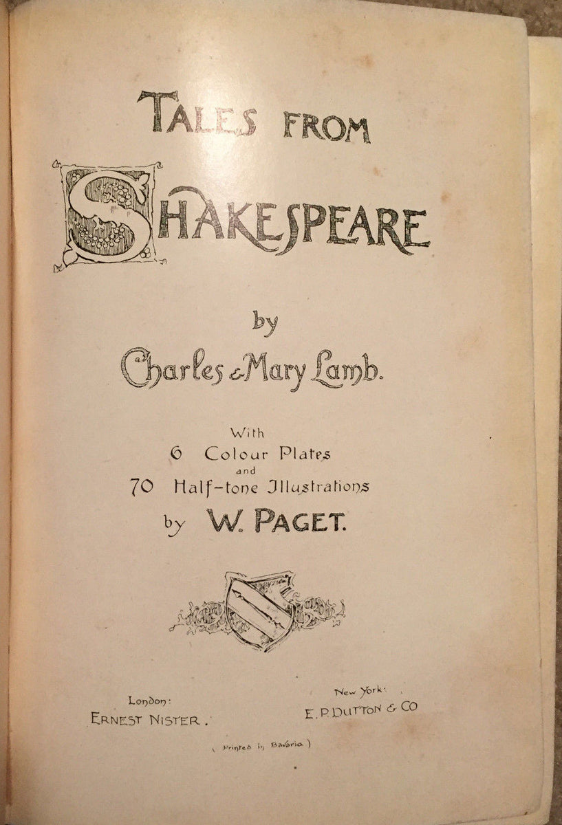 TALES FROM SHAKESPEARE Charles & Mary Lamb, W. Paget 1st/1st, 1900 Ill ...