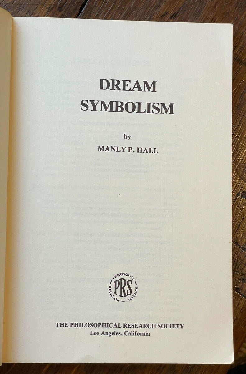 DREAM SYMBOLISM - Manly P. Hall, 1965 DREAM SYMBOLS, PROPHECY, MYSTICA – Black Cat Caboodle