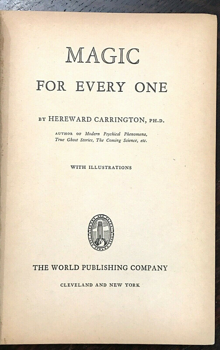 MAGIC FOR EVERY ONE - Carrington, 1st 1942 ILLUSTRATED CONJURING MAGIC – Black Cat Caboodle