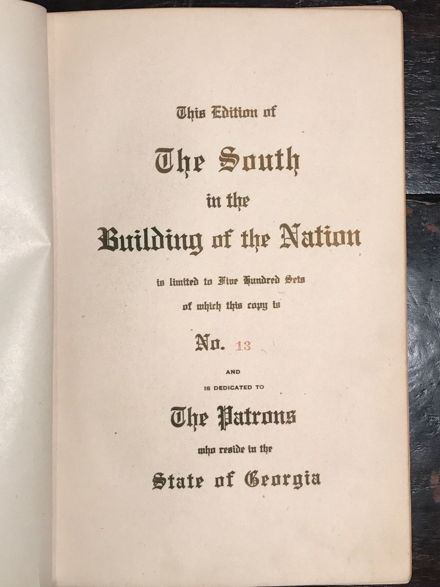 THE SOUTH IN THE BUILDING OF A NATION ~ Limited Ed 13/500 Copies 1909 ...