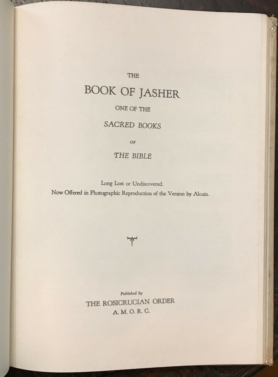 BOOK OF JASHER, SACRED BOOK OF THE BIBLE - 1965 ROSICRUCIAN AMORC MAGI – Black Cat Caboodle