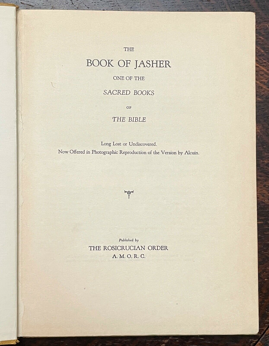1934 BOOK OF JASHER, SACRED BOOK OF THE BIBLE - ROSICRUCIAN AMORC MAGI – Black Cat Caboodle