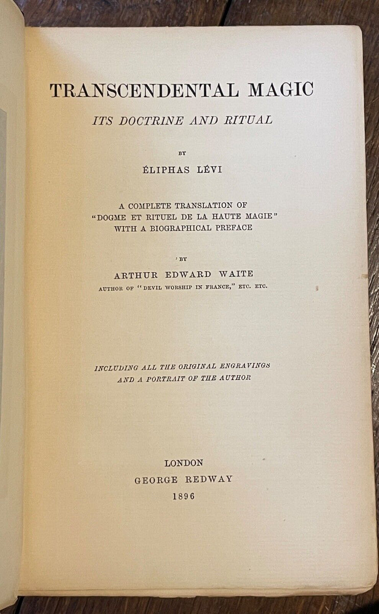TRANSCENDENTAL MAGIC - Levi / Waite, 1st 1896 - RITUALS MAGICK OCCULT ...