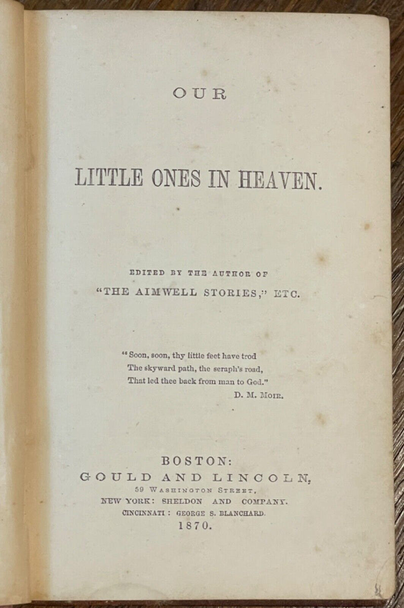 OUR LITTLE ONES IN HEAVEN - 1870 - VICTORIAN BEREAVEMENT INFANT CHILDR ...