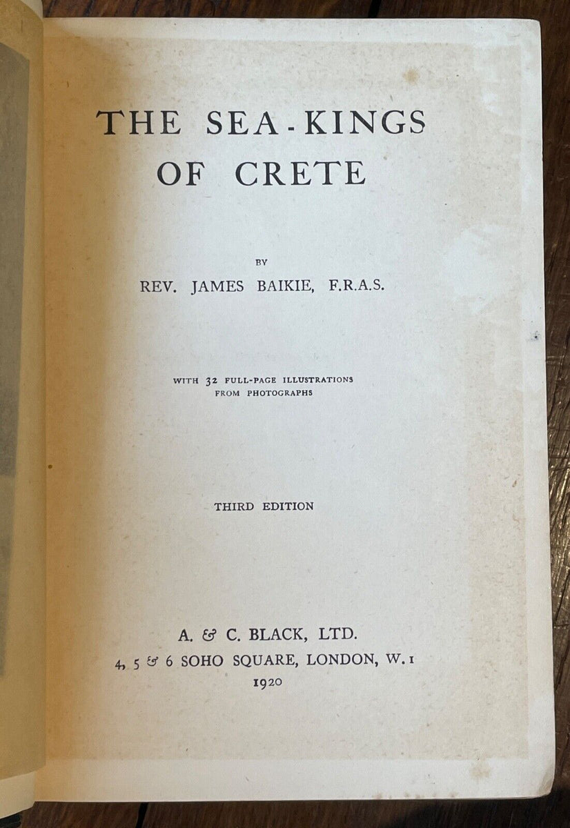 THE SEA KINGS OF CRETE - Baikie, 1920 - ANCIENT GREEK MINOAN CULTURE L ...