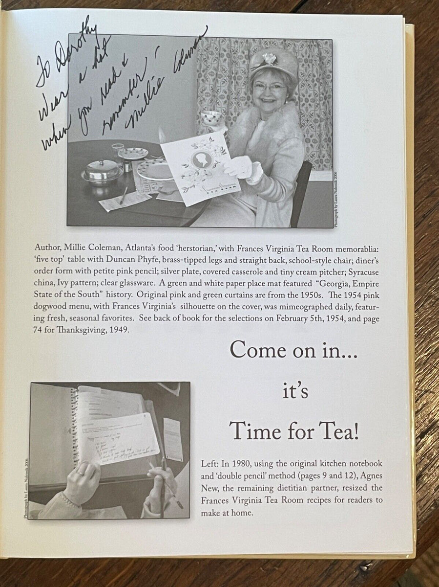 SIGNED - FRANCES VIRGINIA TEA ROOM COOKBOOK - Coleman, 2006 - SOUTHERN ...