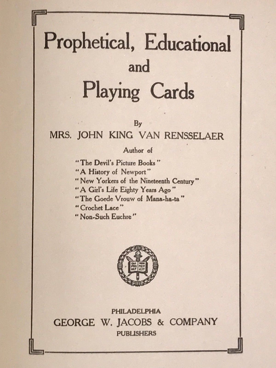 1912 - PROPHETICAL EDUCATIONAL & PLAYING CARDS, 1st/1st Ancient TAROT ...