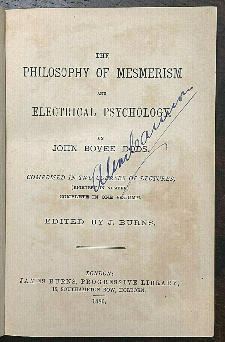 MESMERISM & ELECTRICAL PSYCHOLOGY - Dods, 1st 1886 - HYPNOTISM CLAIRVO – Black Cat Caboodle