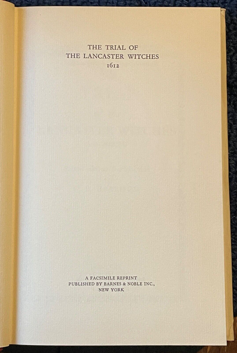 TRIAL OF THE LANCASTER WITCHES (1612) - 1971 WITCHCRAFT WITCH TRIALS D ...