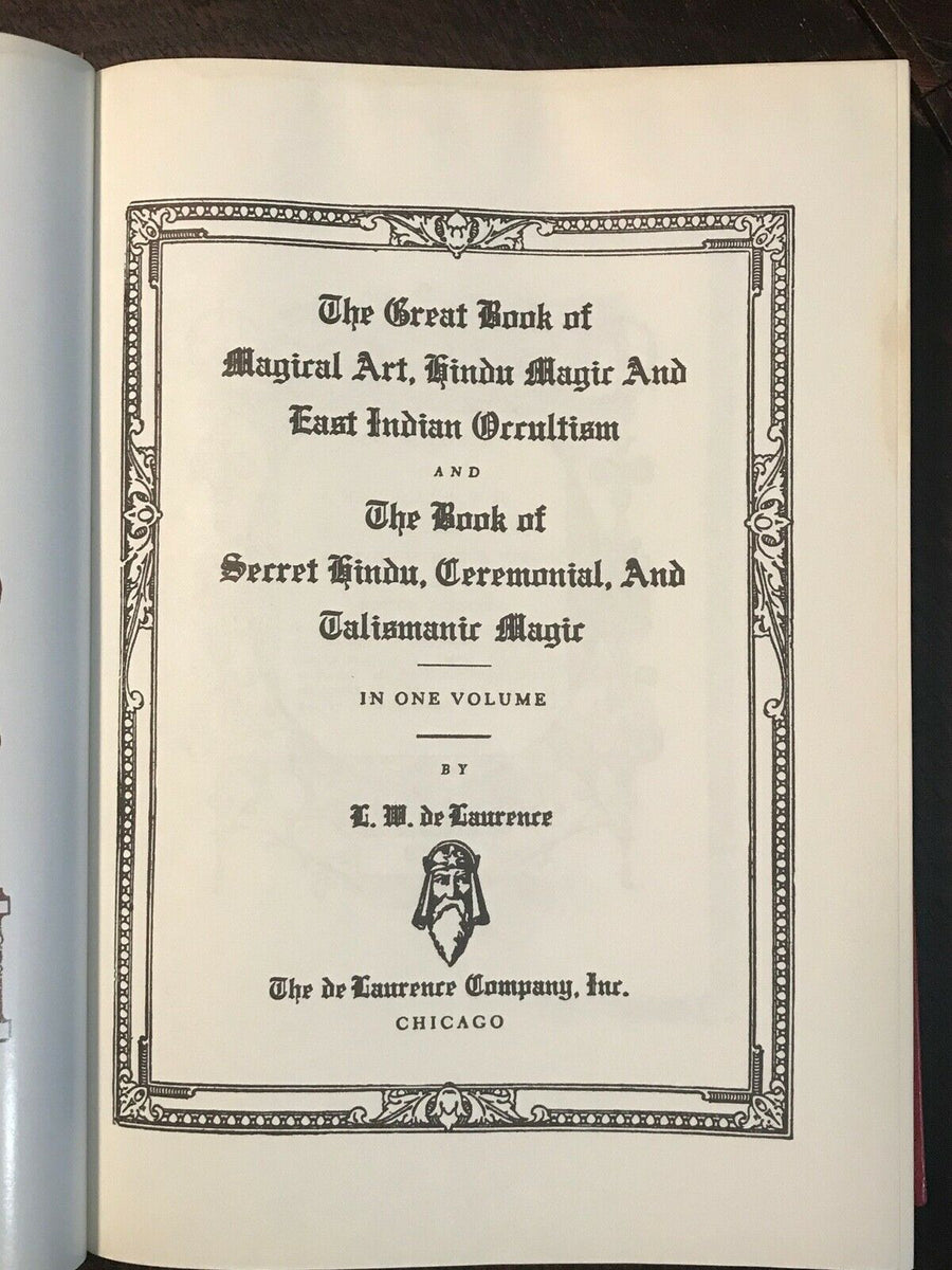 GREAT BOOK OF MAGICAL ART, HINDU MAGIC & INDIAN OCCULTISM - De Laurenc ...