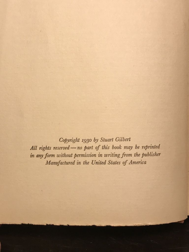 JAMES JOYCE'S ULYSSES: A STUDY, Stuart Gilbert - 1st American Ed, 1931 ...