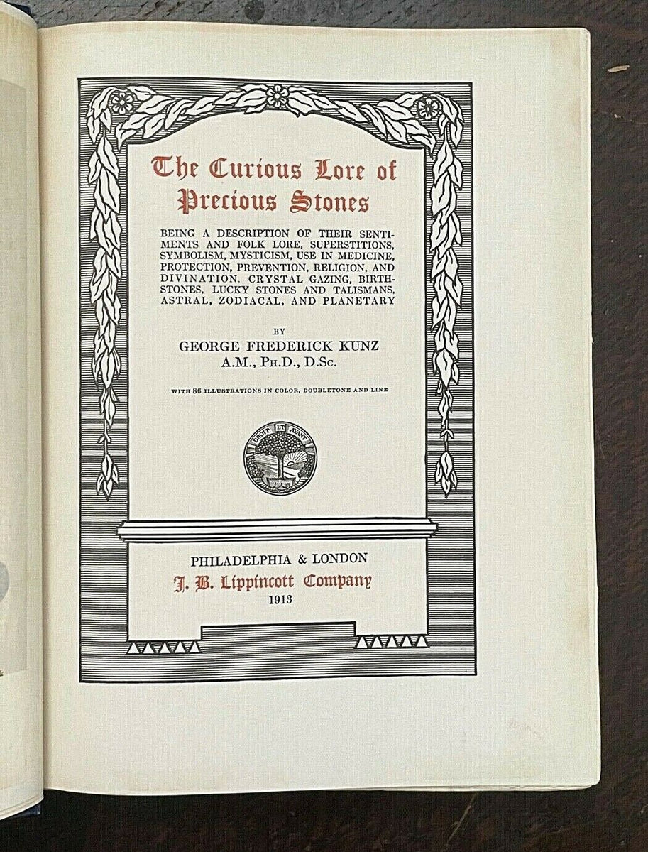 CURIOUS LORE OF PRECIOUS STONES - Kunz, 1st 1913 - TALISMANS AMULETS M ...