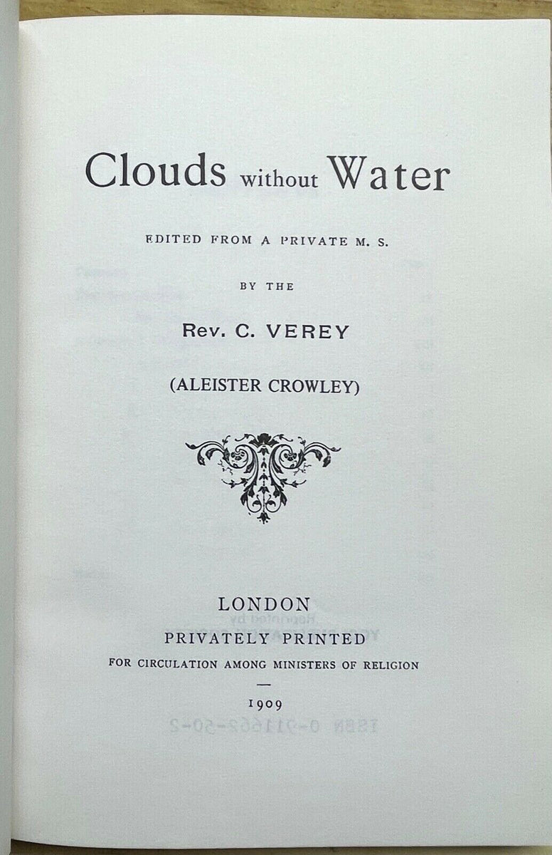 CLOUDS WITHOUT WATER - ALEISTER CROWLEY, 1973 - OCCULT POETRY THELEMA ...