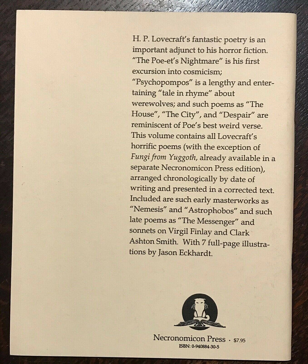 H.P. LOVECRAFT: THE FANTASTIC POETRY - 1993, ILLUSTRATED NECRONOMICON ...