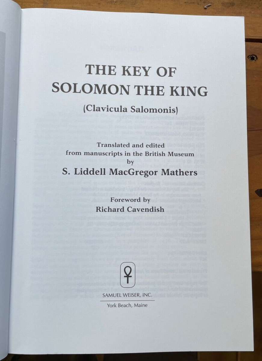 KEY OF SOLOMON THE KING (CLAVICULA SALOMONIS) - Mathers, 1991 - SPELLS ...