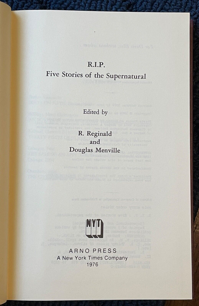 R.I.P. 5 STORIES OF THE SUPERNATURAL - Arno Press, 1st 1976 - RARE OCC ...