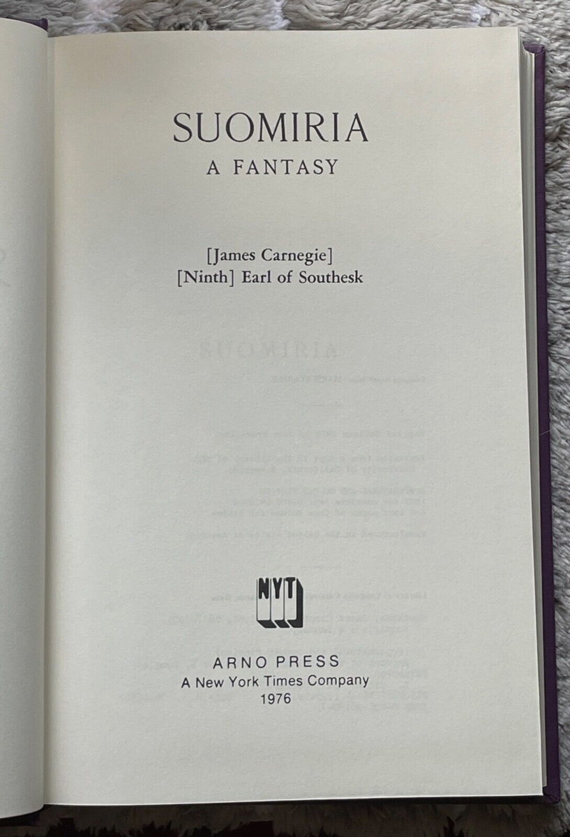 SUOMIRIA: A FANTASY - Arno Press, 1st 1976 - LOVE MAGIC MAGICAL CREATU ...