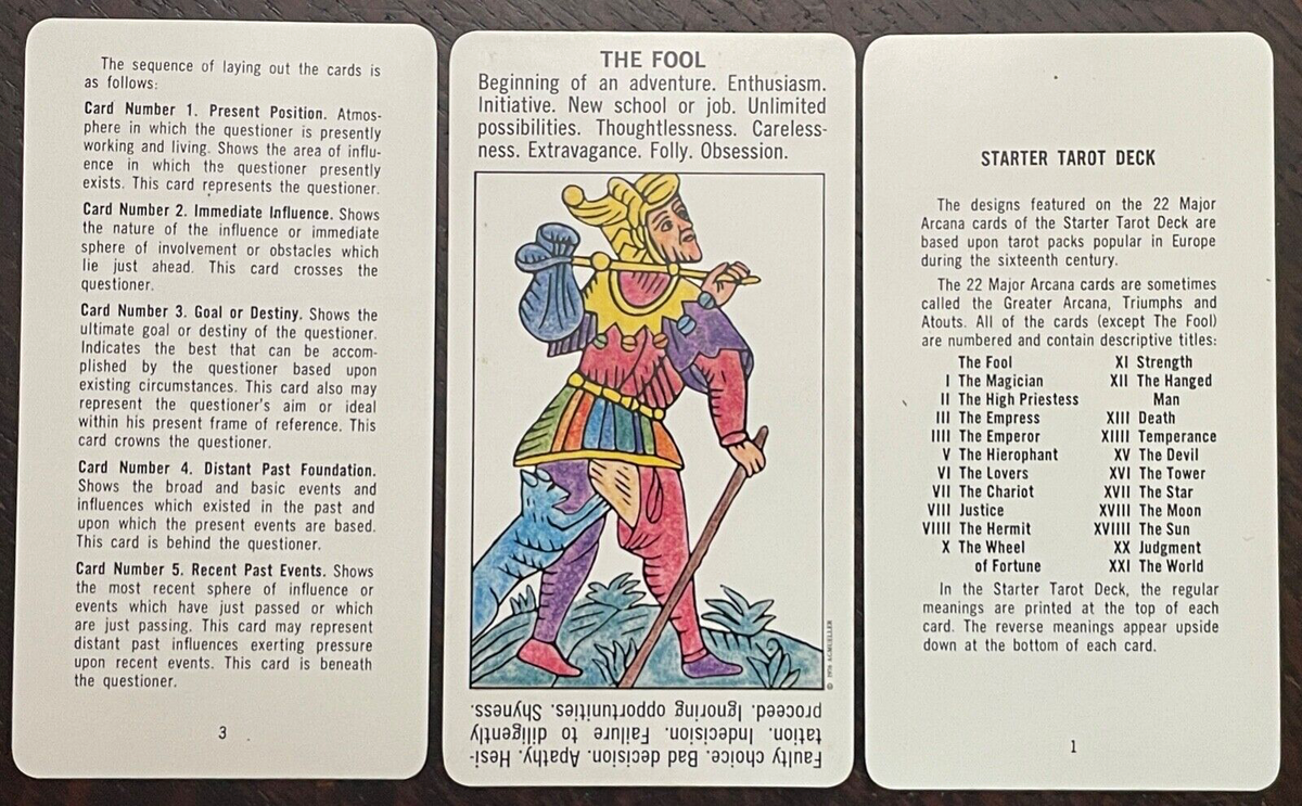 THE STARTER TAROT DECK - Kaplan / US GAMES, 1977 - DIVINATION FORTUNET ...