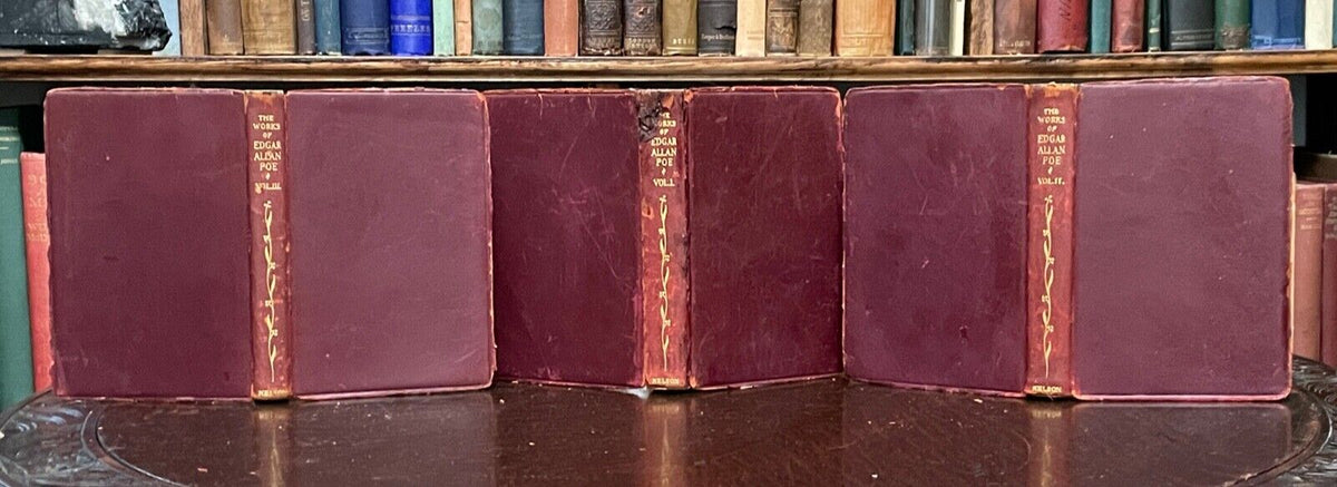 WORKS OF EDGAR ALLAN POE, Vols 1-3, 1905 - GOTHIC OCCULT HORROR LITERA ...