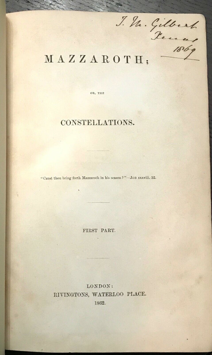 1862 MAZZAROTH & MIZRAIM - Rolleston, 1st ASTROLOGY CONSTELLATIONS ZOD ...