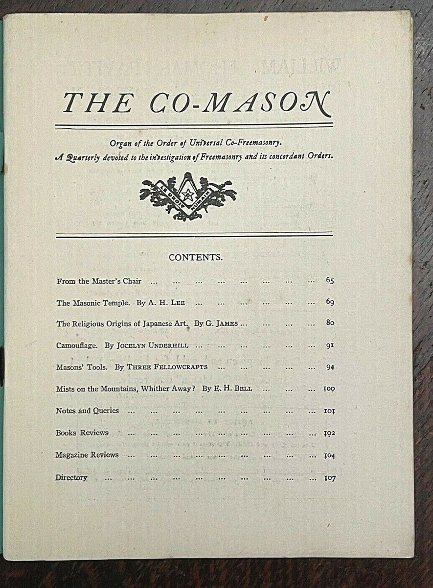 THE CO=MASON Journal - 1st, July 1918 - MEN WOMEN FREEMASONRY MASONIC ...