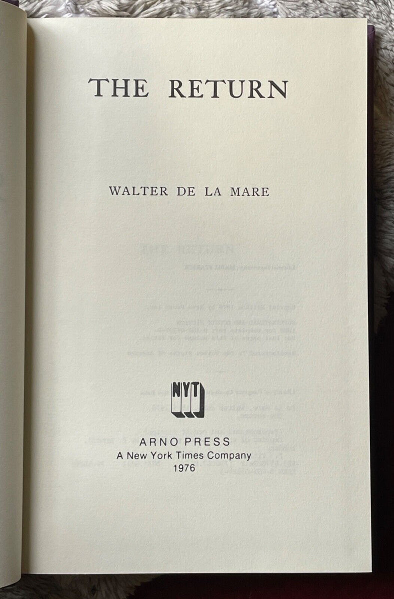 THE RETURN - Arno Press / De la Mare, 1st 1976 - GHOST STORY POSSESSIO ...