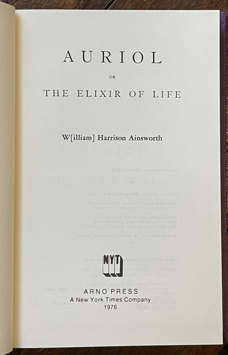 AURIOL OR THE ELIXIR OF LIFE - Arno Press, 1st 1976 - GOTHIC ROMANCE D ...