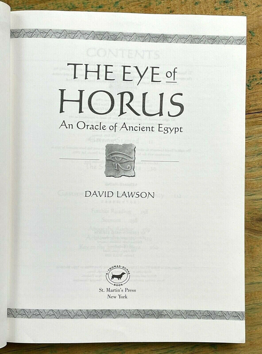 EYE OF HORUS: ORACLE OF ANCIENT EGYPT - Lawson, 1st 1996 - DIVINATION ...