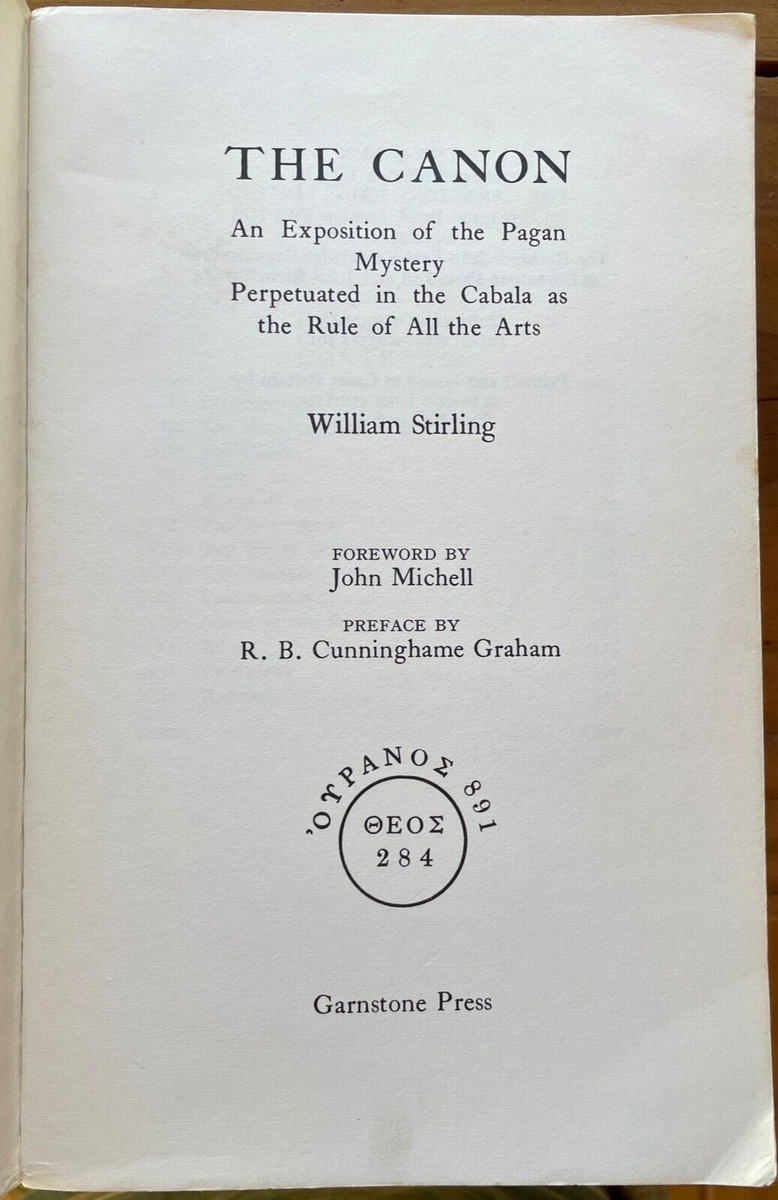 THE CANON: EXPOSITION OF THE PAGAN MYSTERY - 1st 1974 PAGANISM DIVINIT ...
