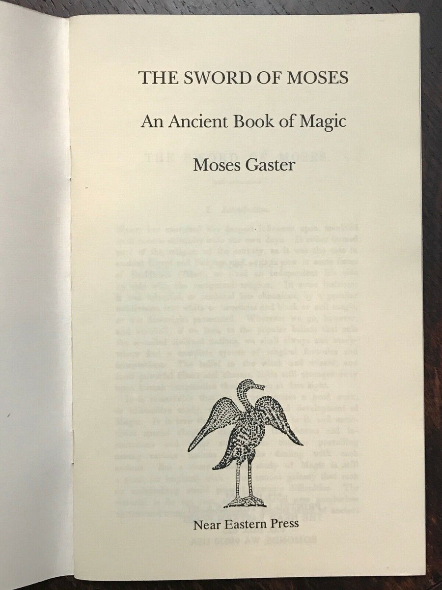 SWORD OF MOSES: AN ANCIENT BOOK OF MAGIC - Moses Gaster, 1992 GRIMOIRE ...