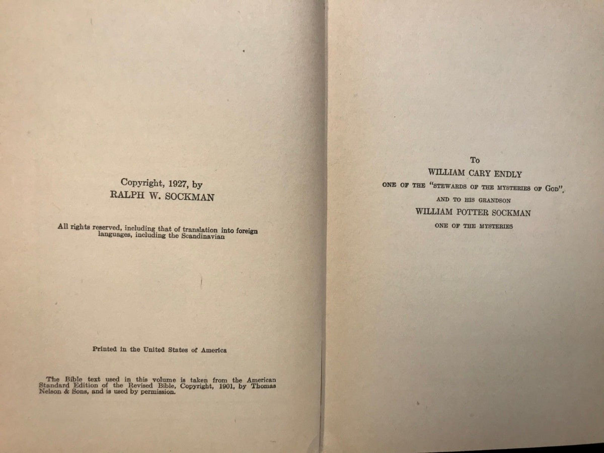 MEN OF THE MYSTERIES - Sockman - 1st Ed, 1927 - Esoteric, Occult, Bibl ...