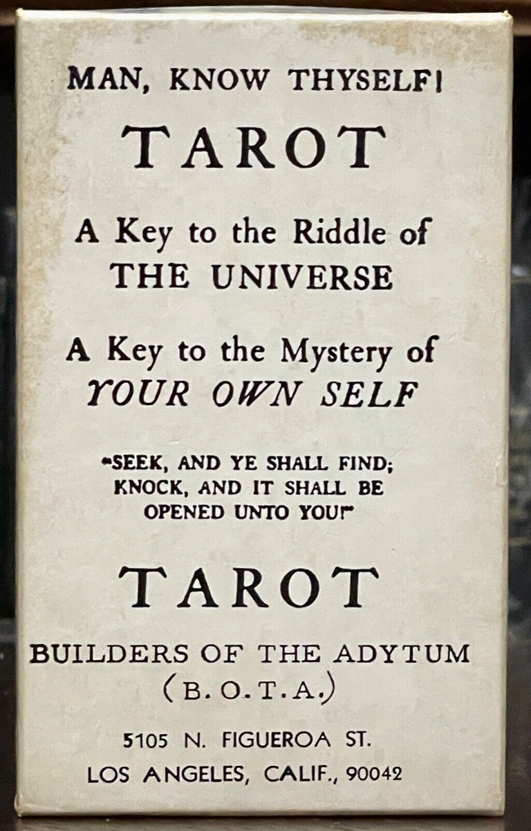 BUILDERS OF THE ADYTUM (B.O.T.A.) - UNUSED TAROT Cards, in ORIGINAL OR ...