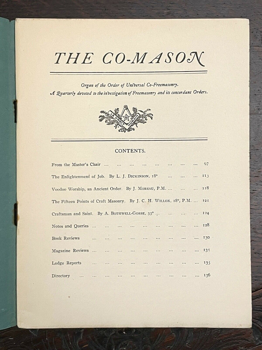 THE CO=MASON Journal - 1st, Oct. 1916 - MEN WOMEN FREEMASONRY MASONIC ...