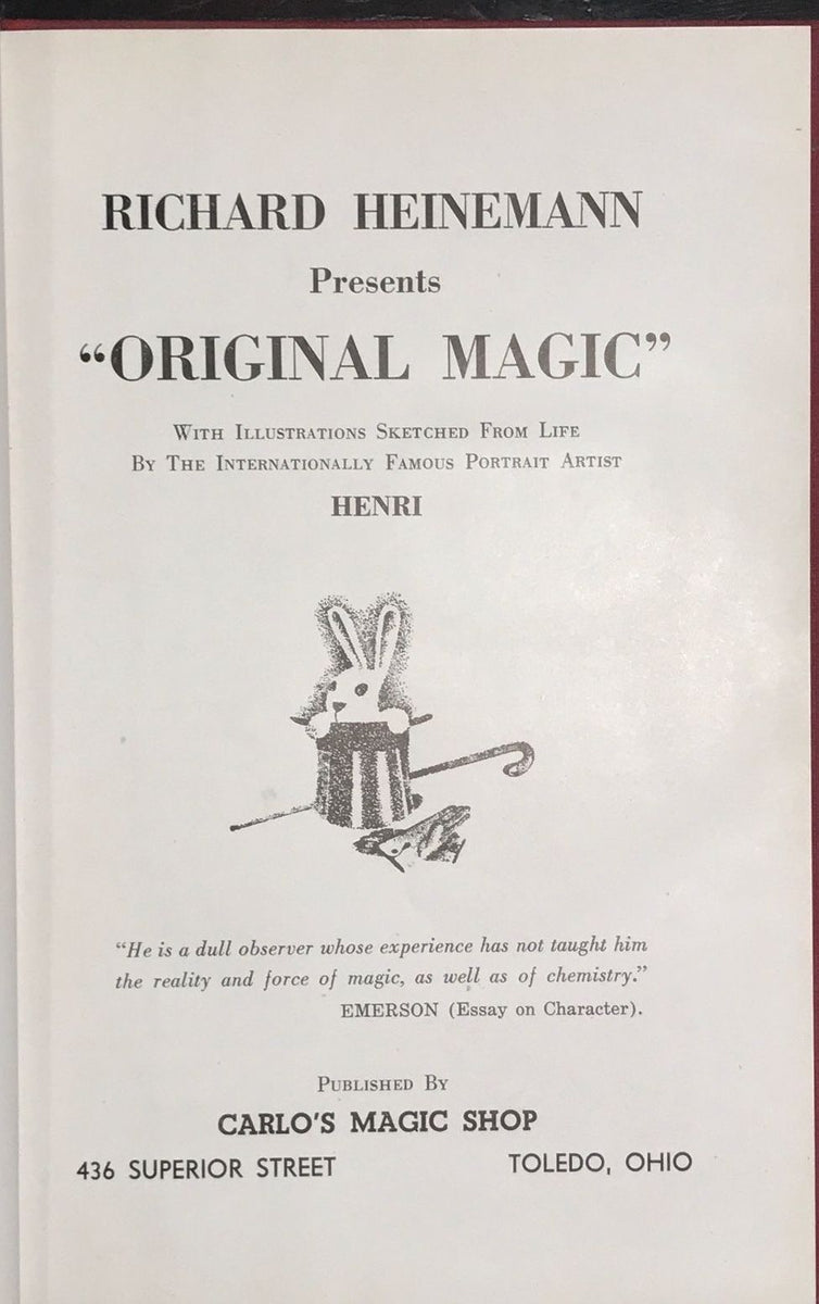 SIGNED ~ ORIGINAL MAGIC, RICHARD HEINEMANN 1st/1st Ltd. Ed of 1000 Cop ...