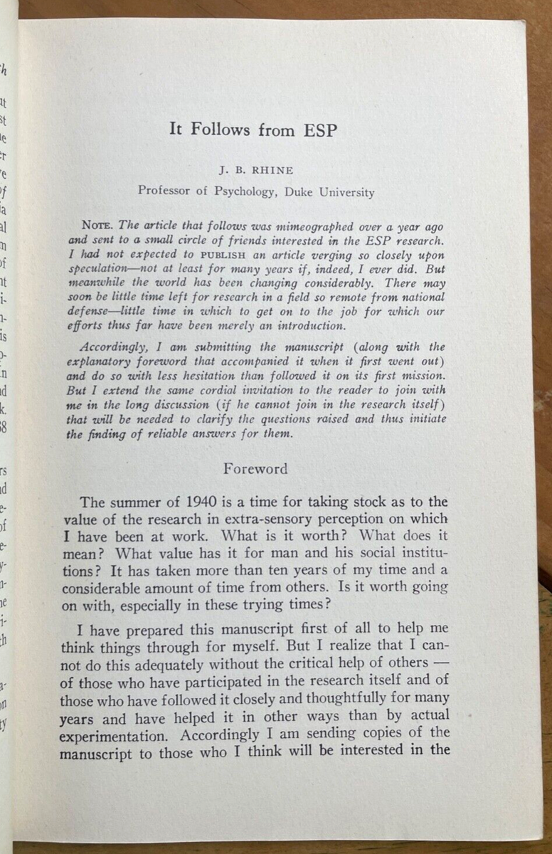 1941 JOURNAL OF AMERICAN SOCIETY FOR PSYCHICAL RESEARCH ASPR - ESP MED ...