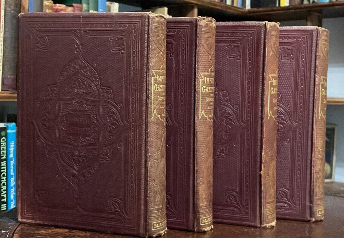 IMPERIAL GAZETTEER Complete 4 Vol - Blackie, 1874 ILLUSTRATED GEOGRAPH ...